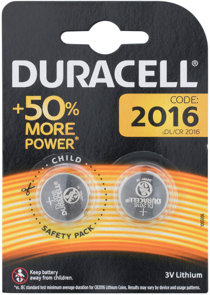 Duracell CR2016 Lithium Battery - 2 pcs. | bike-components