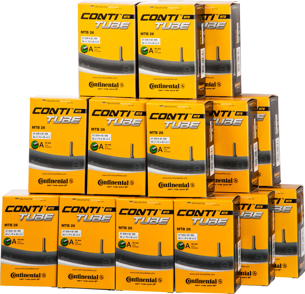Continental MTB 26 Inner Tube Set - 25 Inner Tubes + 2 Free Tyre Levers ...
