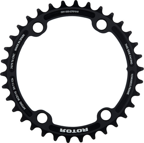 SALE! Rotor Road Chainring, 4-arm, noQ, 110 mm Bolt Circle Diameter 11 ...